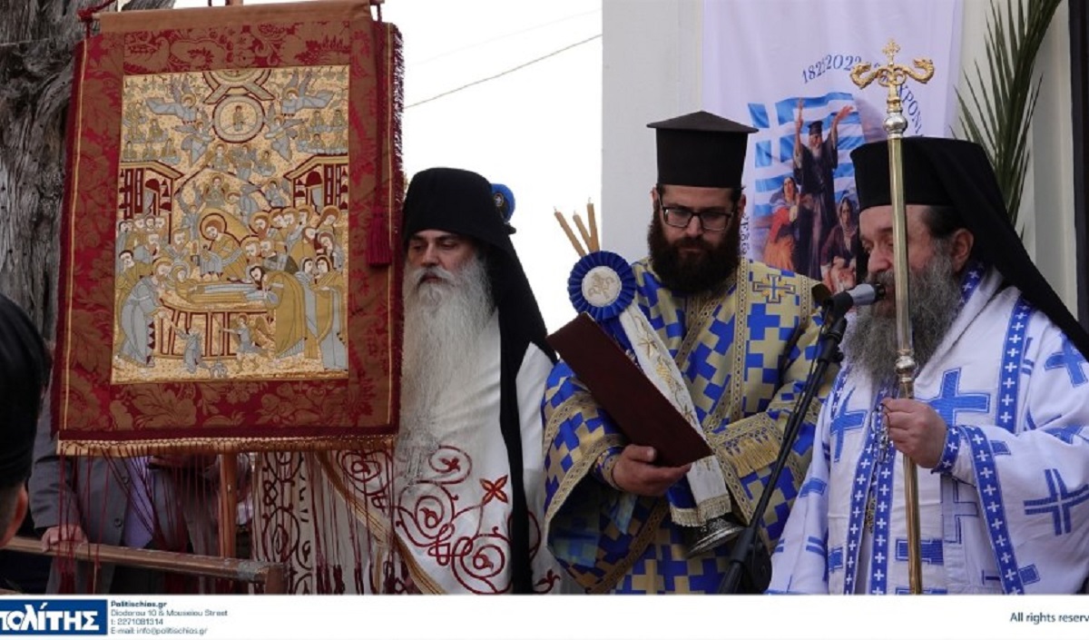 Χίος: Στην Ι.Μ Αγίου Μηνά το Λάβαρο της Αγίας Λαύρας για τις εκδηλώσεις ...